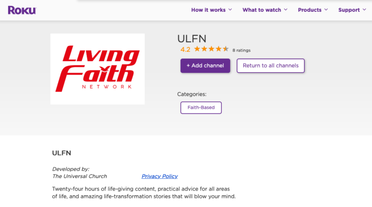How to View ULFN Through Roku - Universal Living Faith Network